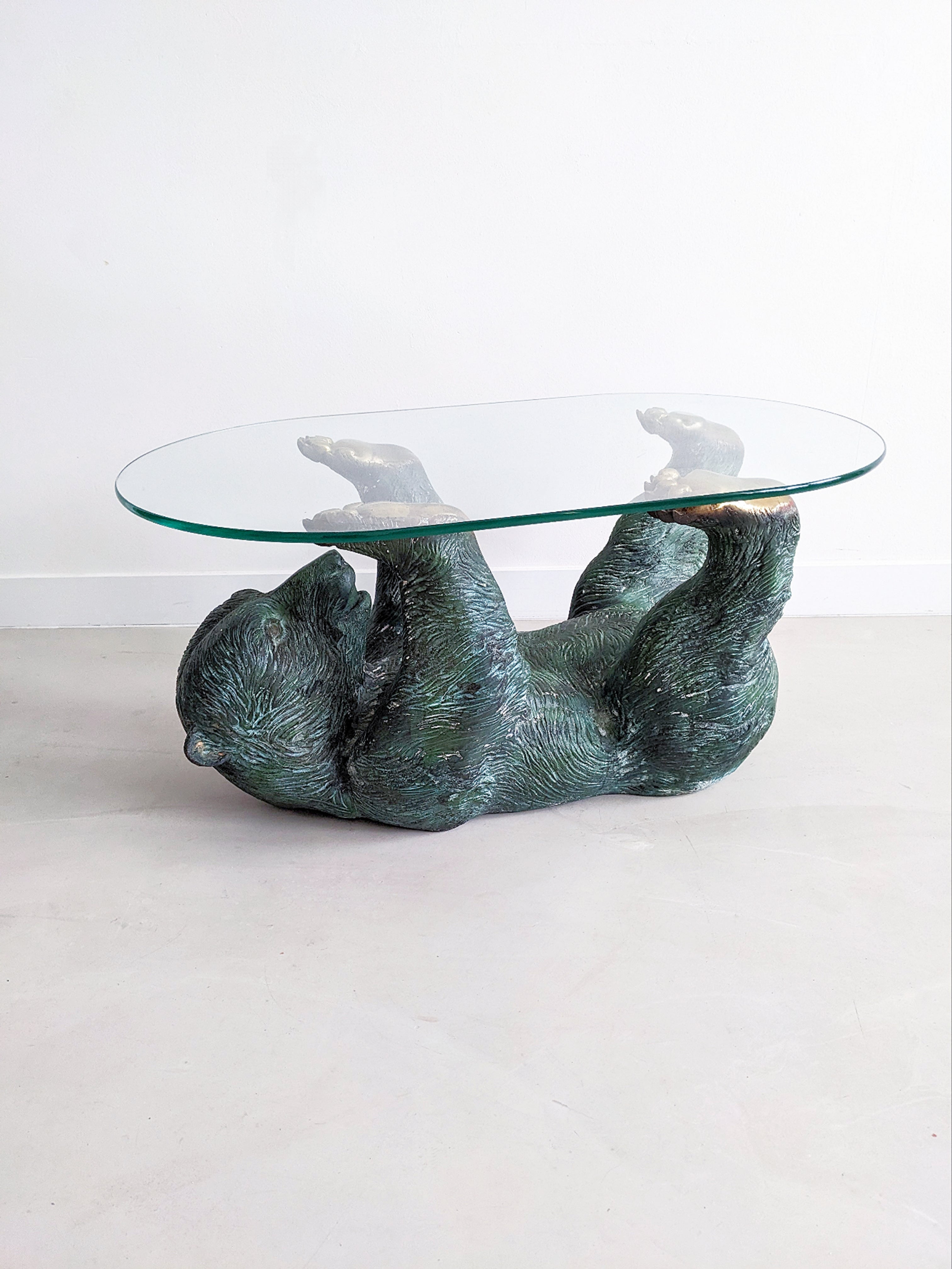 Bronze Bear Coffee Table 1970's – VintageVonk